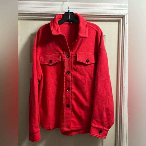 mittoshop | Jackets & Coats | Nwot Mittoshop Red Shacket | Poshmark